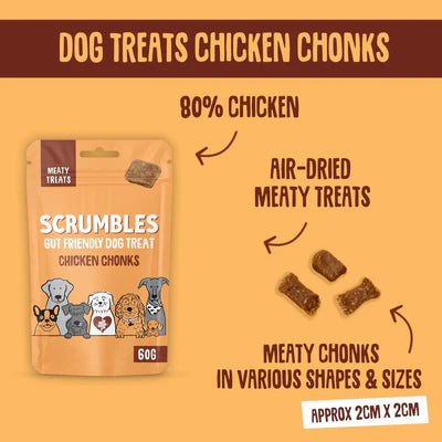 Scrumbles Chicken Chonks: Meaty Dog Treats – Be More Bob